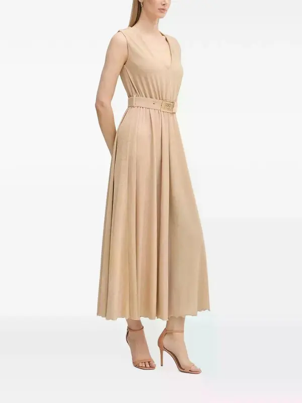 GAUDI Belted Sleeveless Maxi Dress