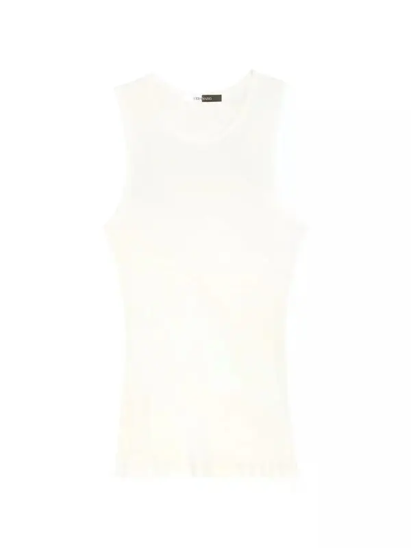 Vera Wang Tessa Ribbed-knit Tank Top - White