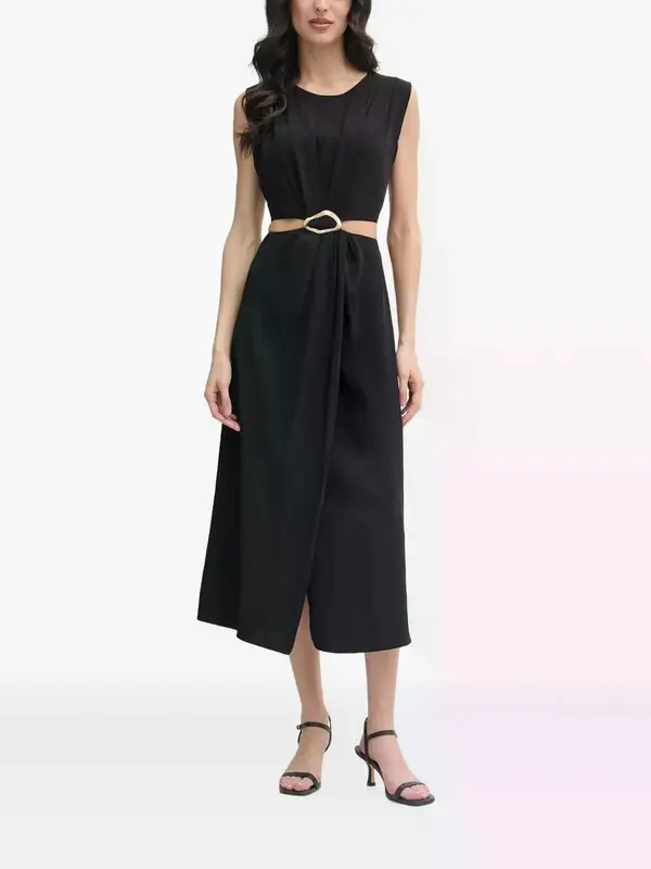 GAUDI Cut-out Buckled Midi Dress - Black