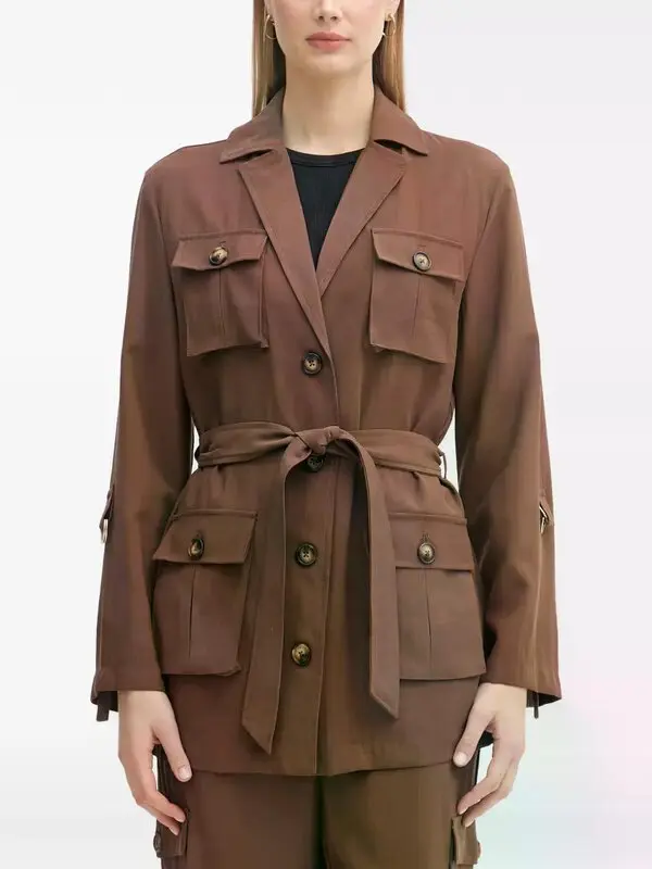 GAUDI Belted Multi-pocket Jacket - Brown
