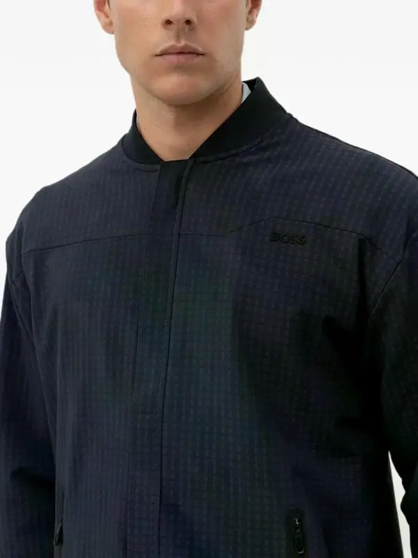 BOSS Terrace Check-pattern Bomber Jacket