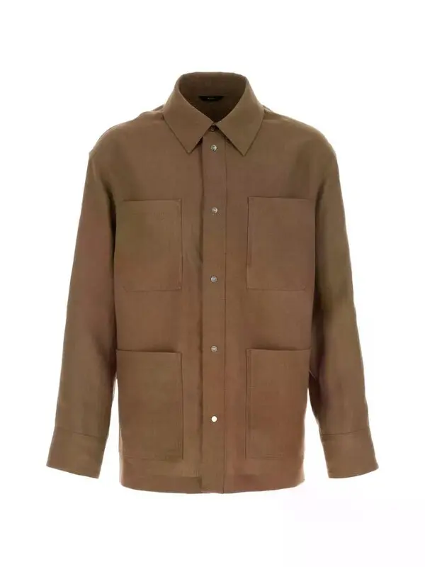 Fendi Go-to Logo-embroidered Jacket - Brown