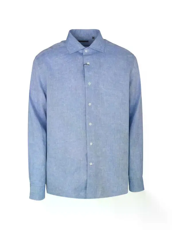 Corneliani Spread-collar Long-sleeve Shirt - Blue