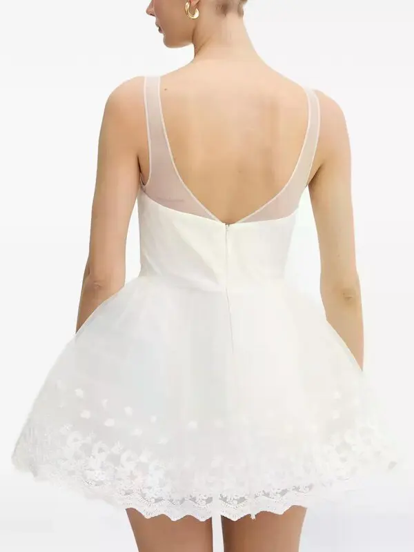 Bardot Hilda Lace-trimmed Tulle Mini Dress - White