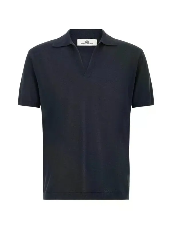RIVIERA Open Collar Polo Shirt - Blue