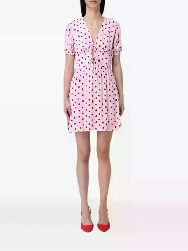 MAR DE MARGARITAS Printed Tie-fastening Mini Dress - Pink
