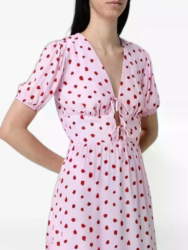 MAR DE MARGARITAS Printed Tie-fastening Mini Dress - Pink