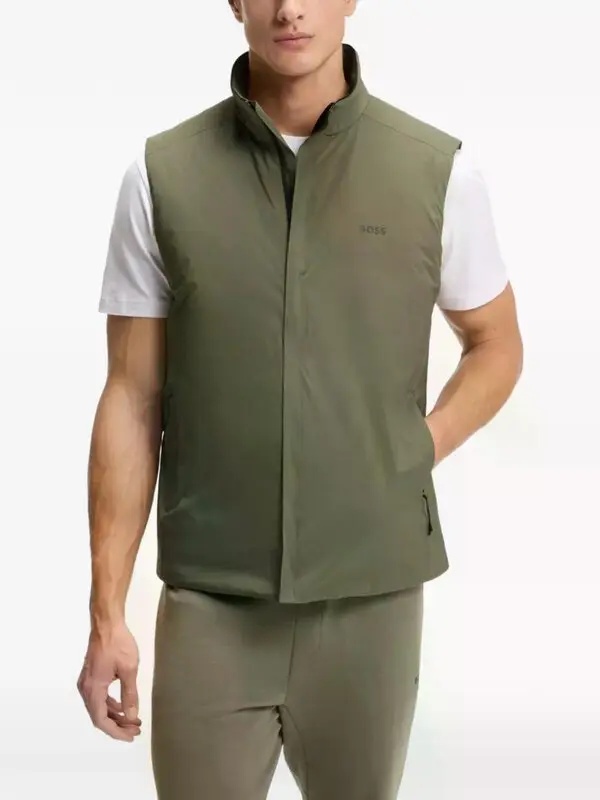 BOSS Logo Print High-neck Gilet