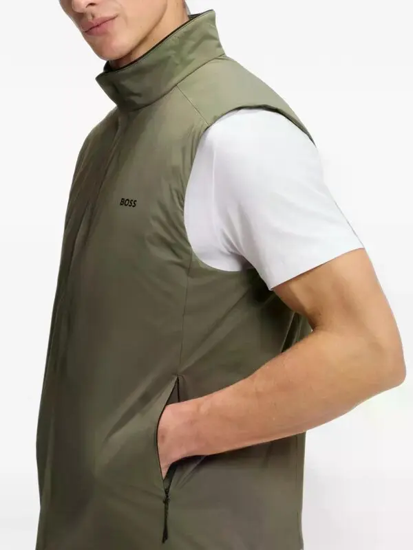 BOSS Logo Print High-neck Gilet