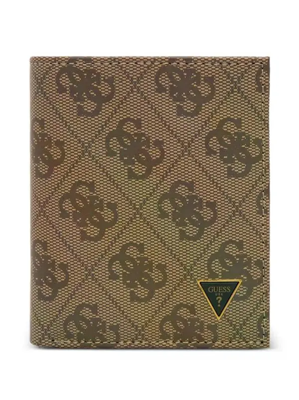 Guess Milano Monogram-print Logo-plaque Wallet - Brown
