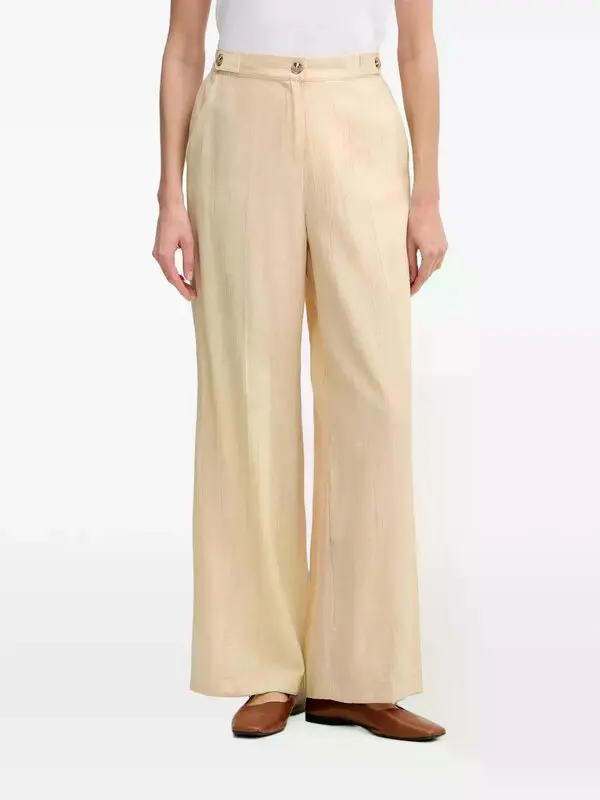 GAUDI Button-detail Crinkled-effect Trousers - Neutrals