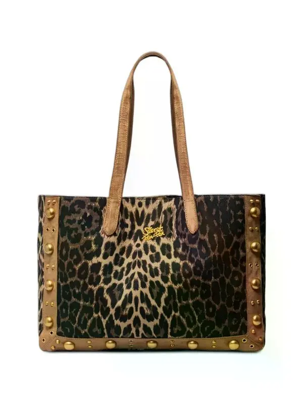 SECRET PON-PON Leopard-print Studded Shoulder Bag