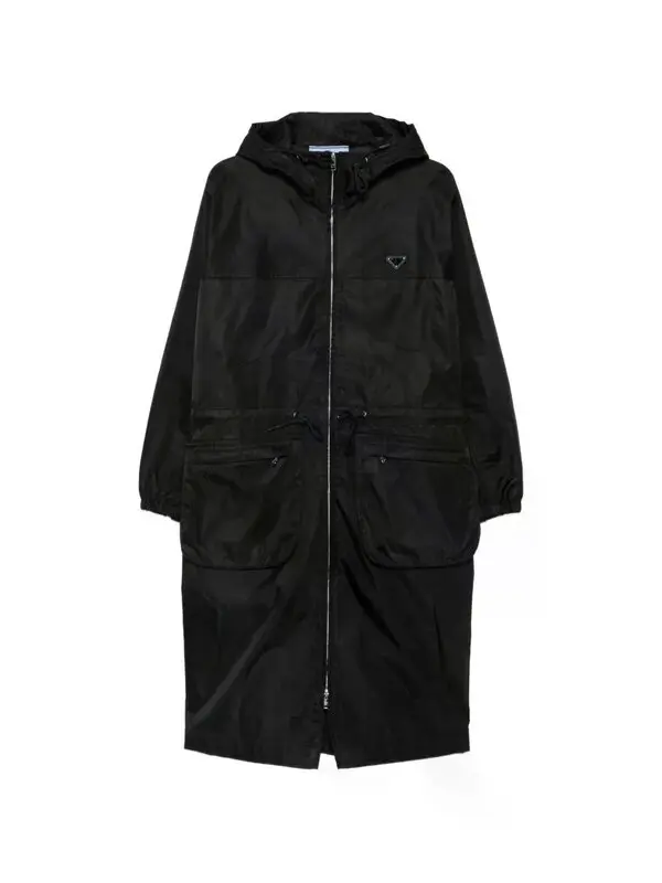 Prada Re-nylon Drawstring Coat - Black