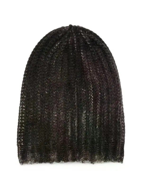 Avant Toi Ribbed-knit Beanie Hat - Brown