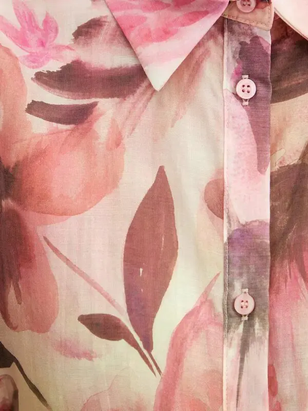 GAUDI Floral-print Puff-sleeve Shirt