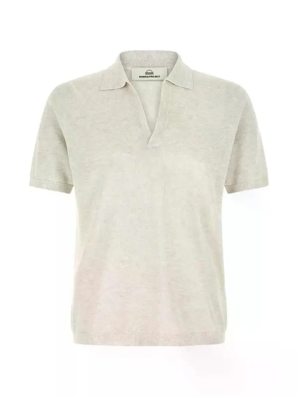 RIVIERA Open Collar Polo Shirt - Neutrals
