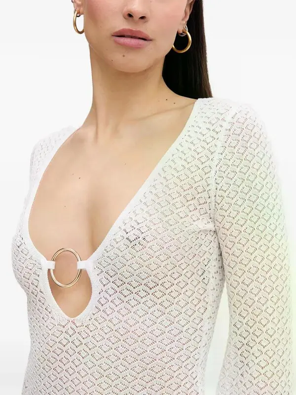 Bardot Ring-detail Crochet-knit Maxi Dress