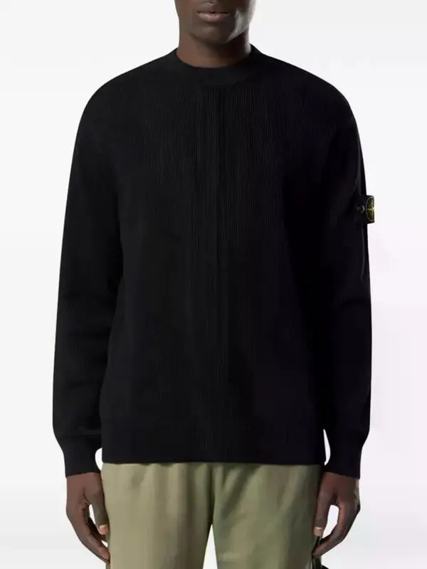 Stone Island Logo-patch Ribbed-knit Sweater