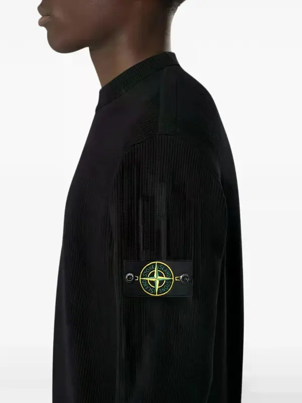 Stone Island Logo-patch Ribbed-knit Sweater