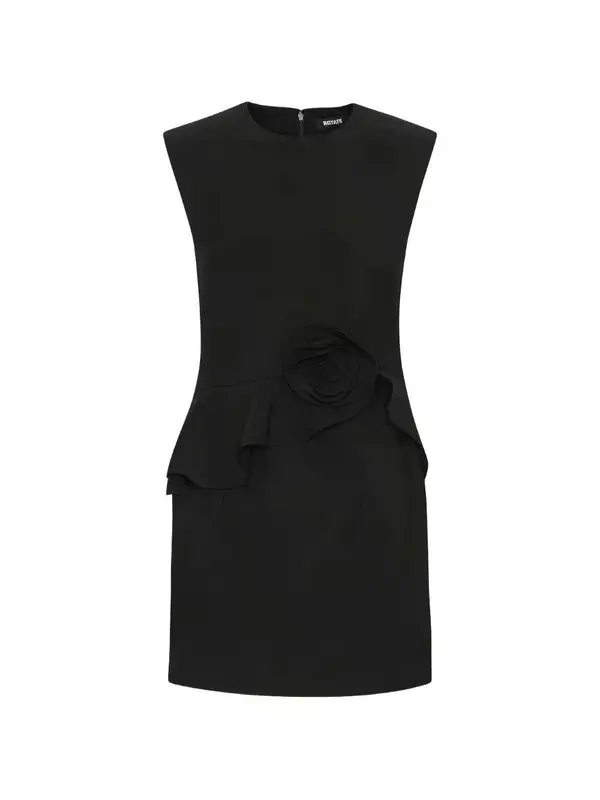 ROTATE BY BIRGER CHRISTENSEN Floral Appliqué Peplum Hem Mini Dress