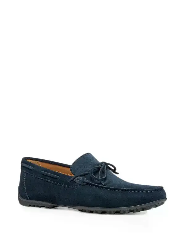 Geox Kosmopolis + Grip Bow-detail Suede Loafers - Blue