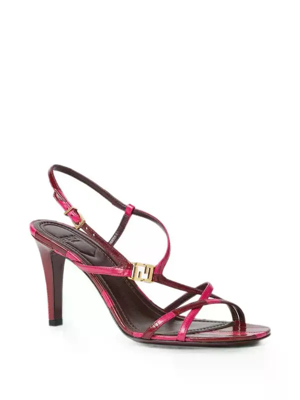Fendi Logo-plaque Strappy Sandals - Red
