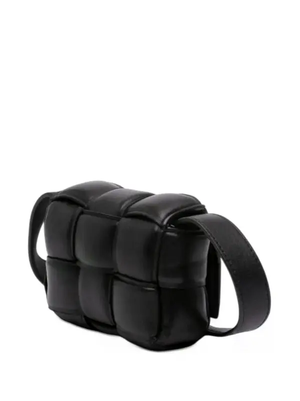 Bottega Veneta Candy Nappa Intrecciato Padded Cassette Crossbody Bag - Black