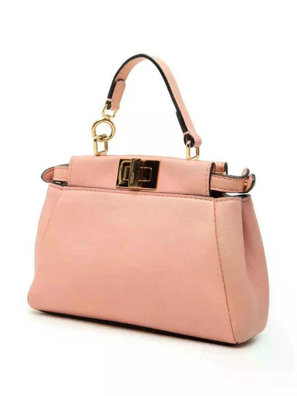 Fendi 2010-2026 Micro Leather Peekaboo Satchel - Pink