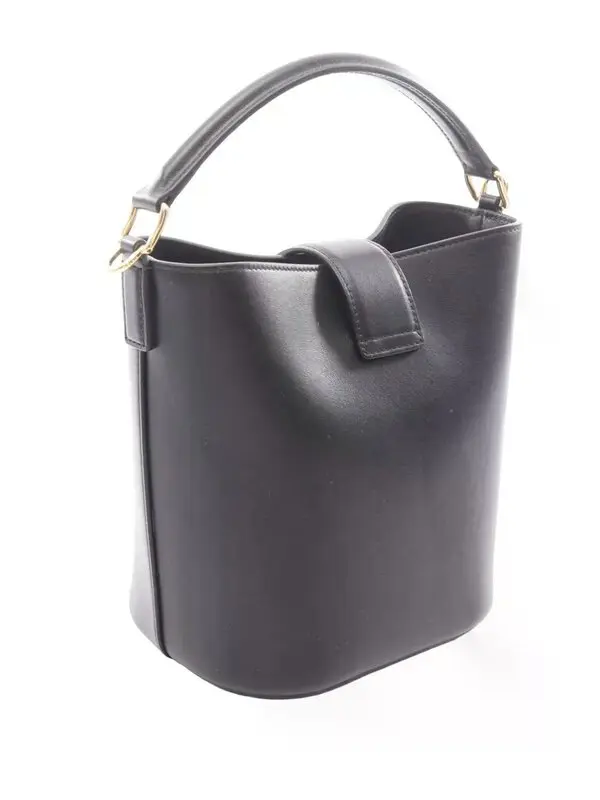 Celine Small Smooth Calfskin Louise Bucket Bag Satchel - Black