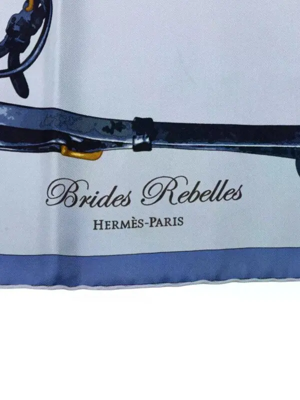 Hermès 2000-2026 Brides Rebelles Silk Scarf 90 Scarves - Blue