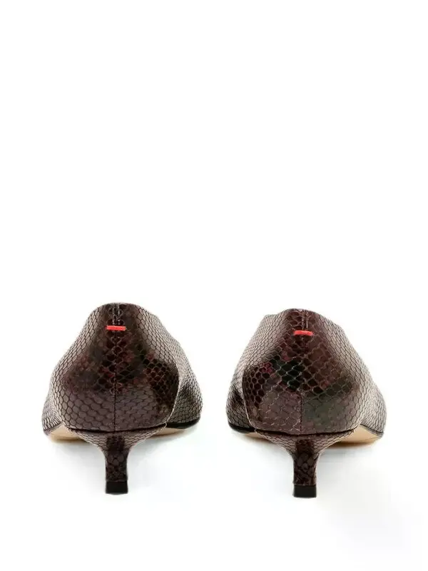AeydĒ Clara Snake-print Pumps - Red