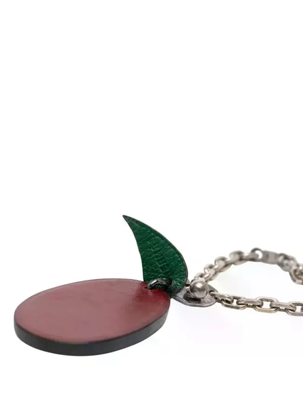 Hermès 2000-2026 Leather Plum Bag Charm Key Chain - Red