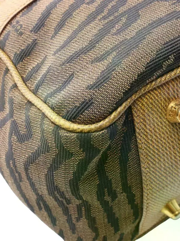 Fendi 20th Century Zebra Print Canvas Satchel