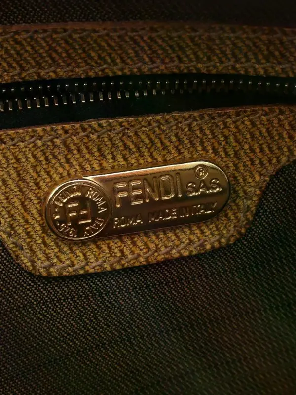 Fendi 20th Century Zebra Print Canvas Satchel