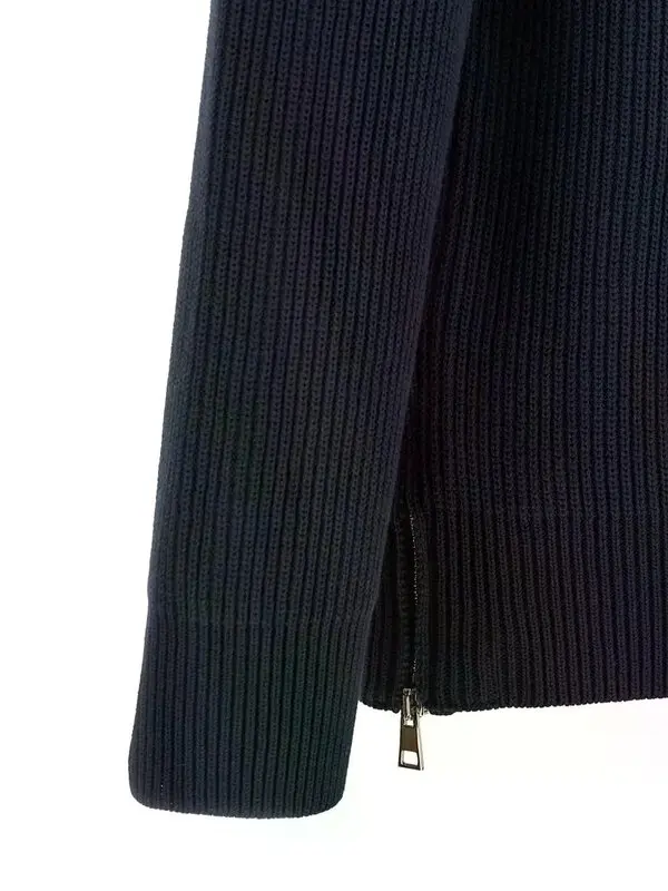 RIVIERA Ribbed Zip Sweater - Blue