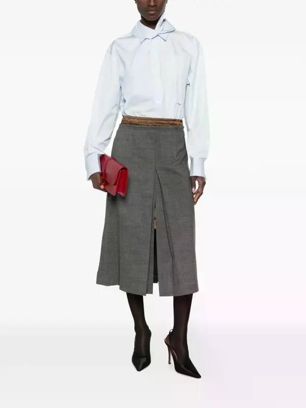 Prada Twist-detail Logo-patch Shirt