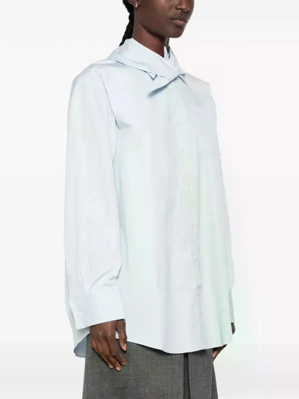Prada Twist-detail Logo-patch Shirt