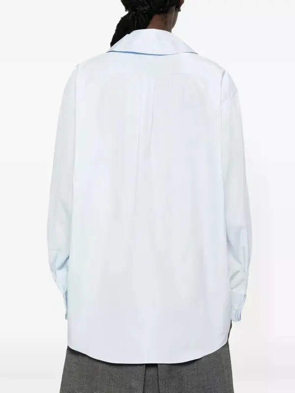 Prada Twist-detail Logo-patch Shirt