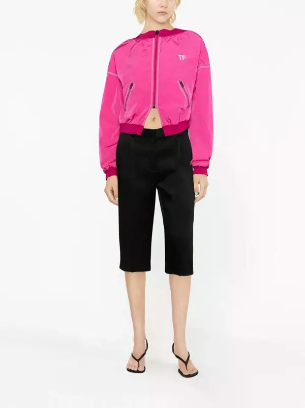 TOM FORD Logo-print Cropped Bomber Jacket