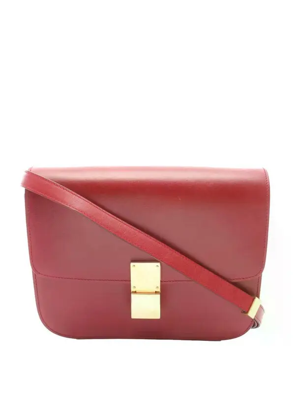 Celine 2010-2026 Medium Calfskin Classic Box Crossbody Bag - Red