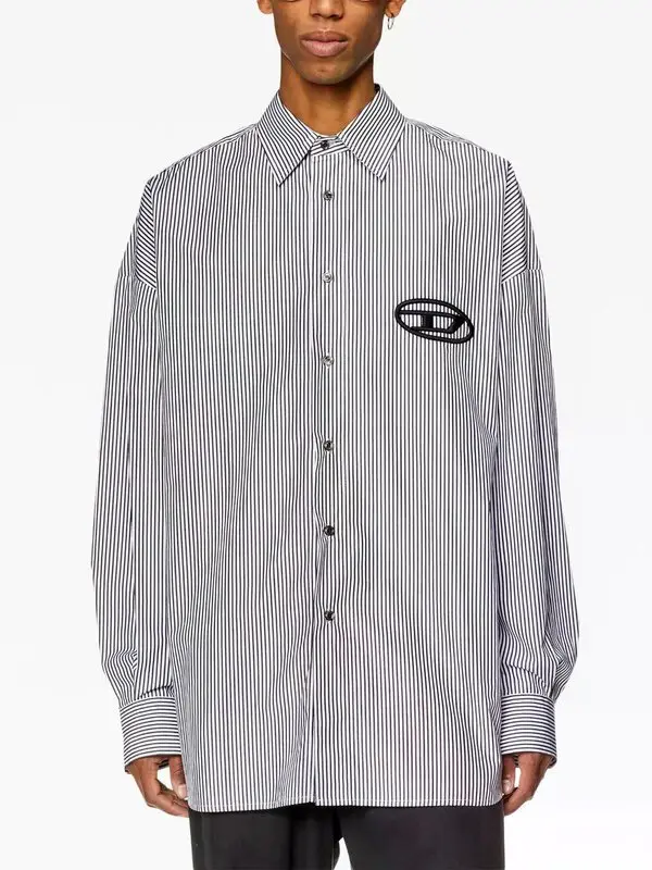 DIESEL® S-douber Logo-embroidered Shirt - Black