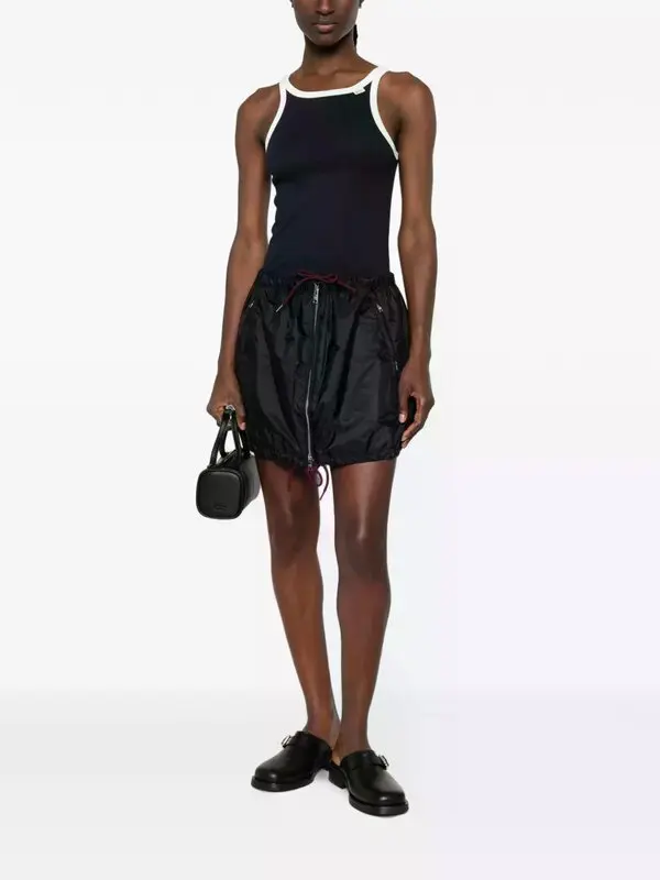 Prada Ribbed-knit Logo-patch Vest Top