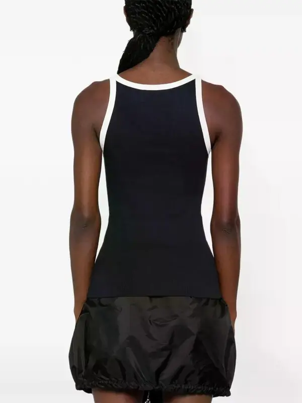 Prada Ribbed-knit Logo-patch Vest Top