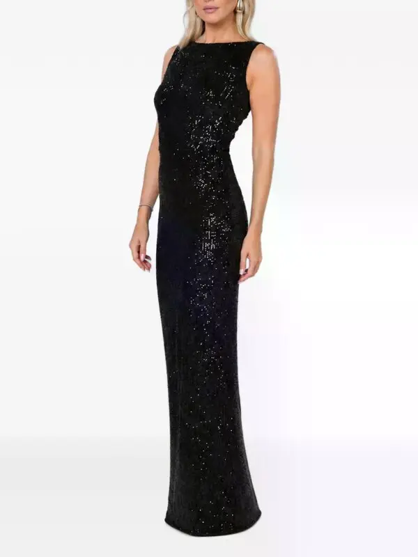 ROSERRY Kylie Sequin-embellished Sleeveless Maxi Dress - Black