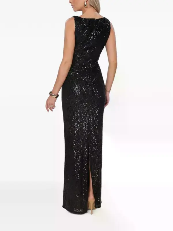 ROSERRY Kylie Sequin-embellished Sleeveless Maxi Dress - Black