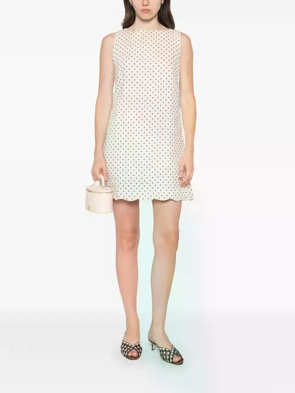 Faithfull The Brand Iria Polka-dot Mini Dress - Neutrals