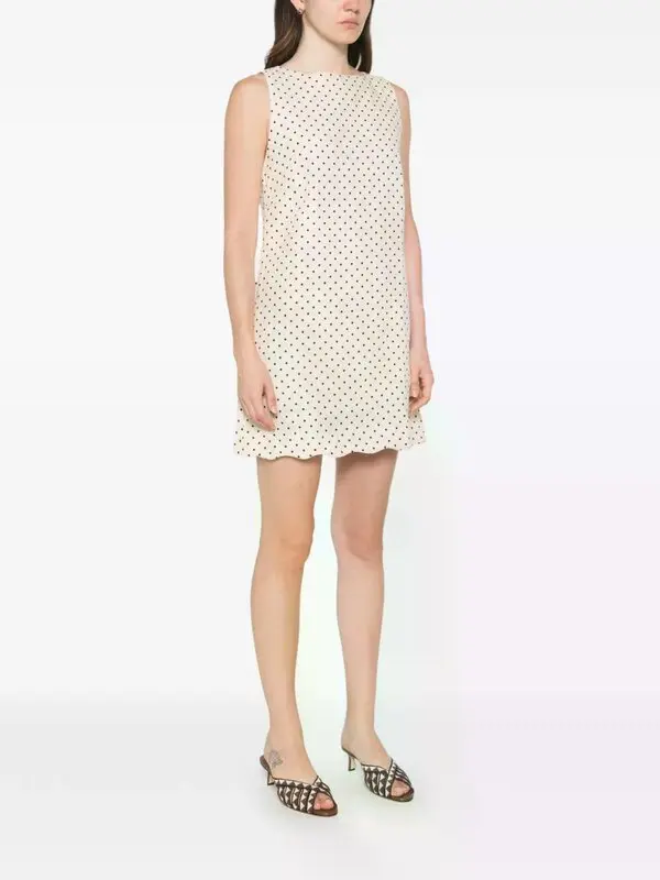 Faithfull The Brand Iria Polka-dot Mini Dress - Neutrals