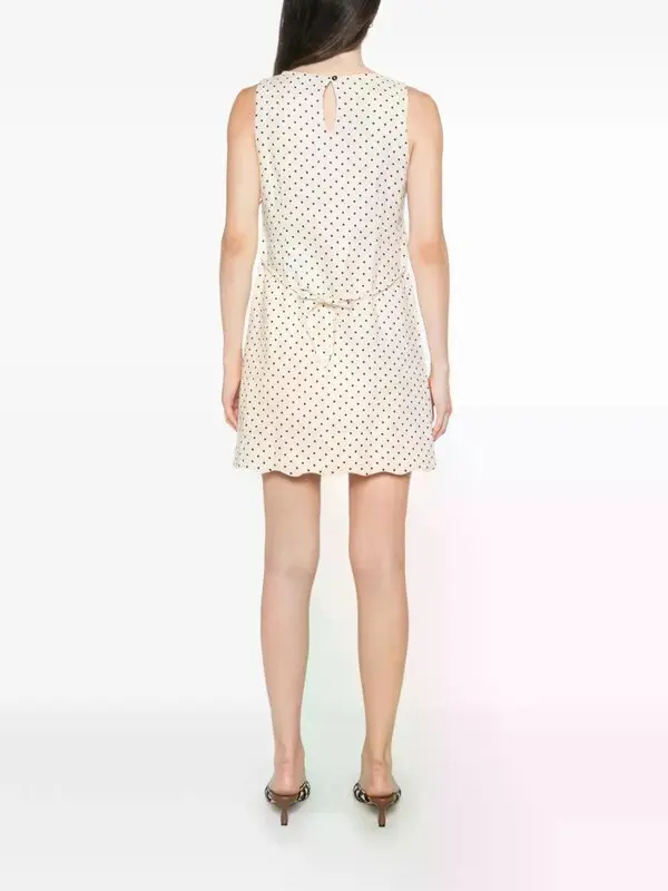 Faithfull The Brand Iria Polka-dot Mini Dress - Neutrals
