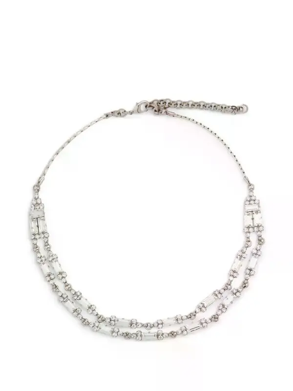 Alessandra Rich Crystal-embellished Layered Necklace - Silver