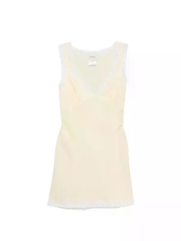 Posse Tabitha Lace-trim Mini Dress - Yellow